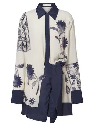 SIR. Philippa Printed Shirt Dress - Blue