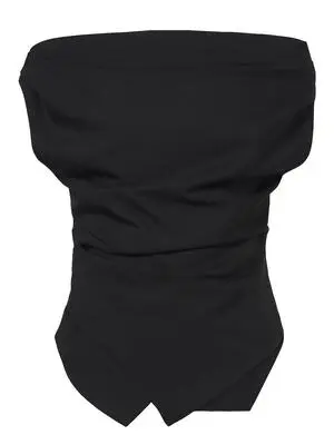 RÓHE Draped Asymmetric Top - Black