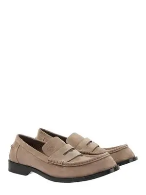 Loewe Bobine Suede Penny Loafers - Brown