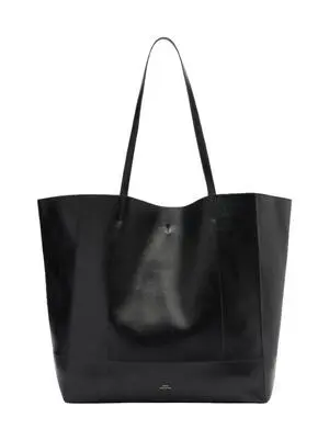 TOTEME Roam Large Leather Tote Bag - Black