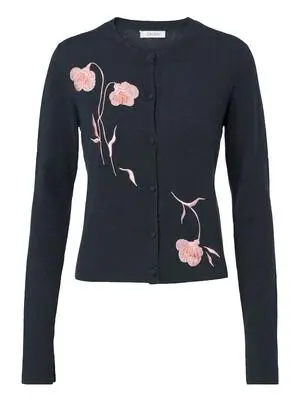 Erdem Floral Appliqué Cardigan - Green