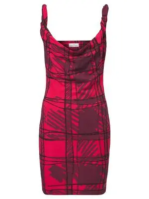 VIVIENNE WESTWOOD Draped Printed Mini Dress - Red