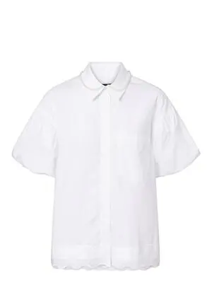 Simone Rocha Embellished Scalloped Cotton Shirt - White