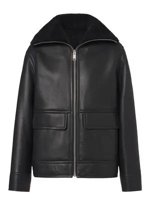 YVES SALOMON Shearling-lined Leather Jacket - Black