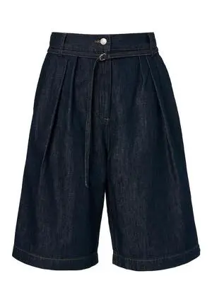 Dries Van Noten Belted Denim Shorts - Blue