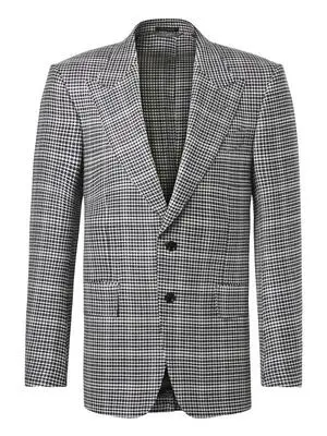 TOM FORD Checked Wool-blend Suit Jacket - Grey