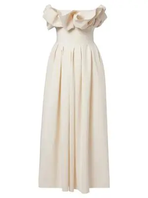 Khaite Claude Draped Bustier Dress - White