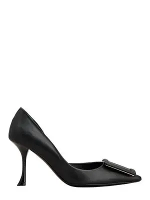 ROGER VIVIER Viv' In The City D'orsay Pumps In Leather - Black