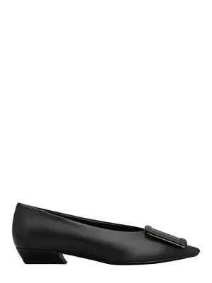 ROGER VIVIER Ballerinas In Nappa Leather With Covered Buckle - Black