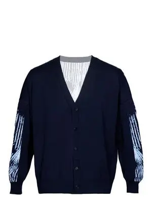 ESSIEN & EMRE V-neck Cardigan - Blue/white