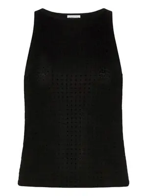 Marella Perforated Tank Top - Black