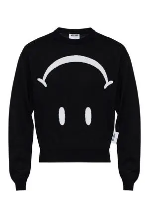 Moschino Smiley Face Knit Sweater - Black
