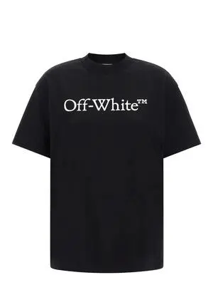 Off-White Bookish Regular" Cotton Logo T-shirt - Black