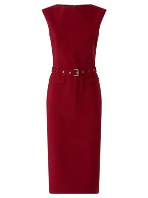 Pinko Acalypha Midi Dress With Belt Detail - Red