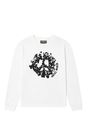 DENIM TEARS Peace Wreath Long Sleeve Tee Shirt - White/black
