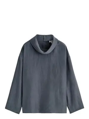 COS COS Washed Silk Mock-Neck Top