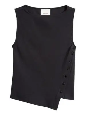 REFORMATION Hudson Knit Tank With Asymmetrical Hem - Black