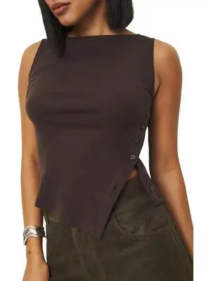 REFORMATION Hudson Knit Tank With Asymmetrical Hem - Mole