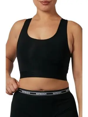 TOMBOYX Compression Racerback Crop Top - Black