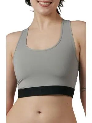 TOMBOYX TomboyX Compression Racerback Crop Top Ultimate Gray