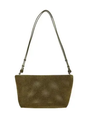 Proenza Schouler Bond Perforated Suede Shoulder Bag - Olive