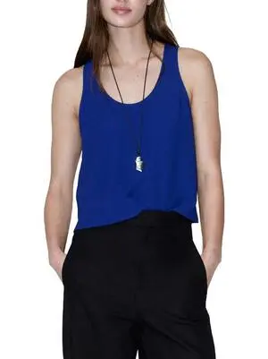 Mango Flowy Cropped Top - Blue