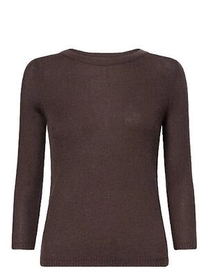 Vince 3/4 Sleeve Boat-neck Cashmere And Silk Blend Jumper - Iron