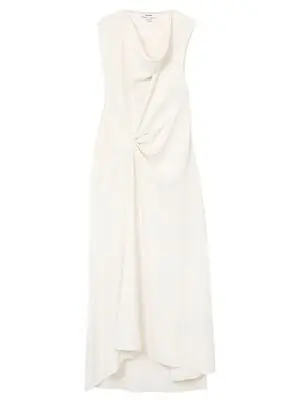 REISS Dorota Draped Cowl Neck Midi Dress - Ivory