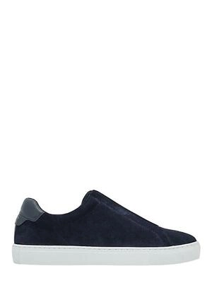 REISS Emil Suede Slip-on Trainers - Dark Navy