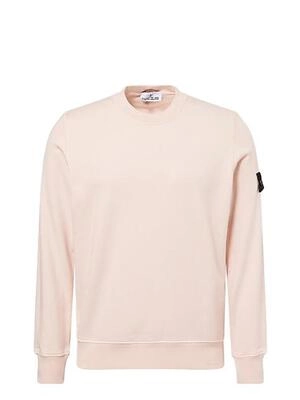 Stone Island Logo Patch Cotton Sweatshirt - Antique Rose