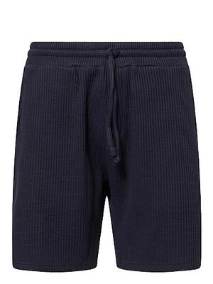 ARNE Relaxed-fit Waffle Woven Shorts - Navy