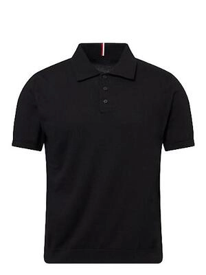 Moncler Logo-patch Short-sleeve Cotton Polo Shirt - Black