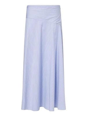 Theory A-line Pinstripe Cotton-blend Midi Skirt - Blue Multi