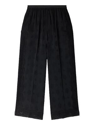 SANDRO Sandro Cropped Jacquard-Pattern Woven Trousers