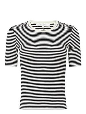 FRAME Fine Rib Knit T-shirt - Cream Multi
