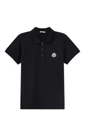 Moncler Moncler Piqué Polo With Logo Patch Black