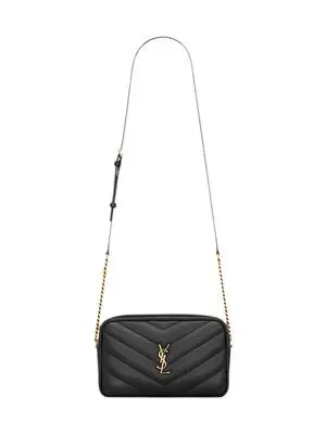Saint Laurent Loulou Camera Bag In Quilted Lambskin - Black