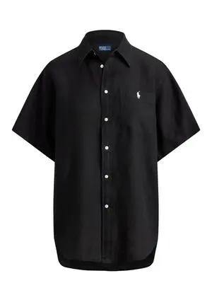 Ralph Lauren Linen Button-up Shirt - Black