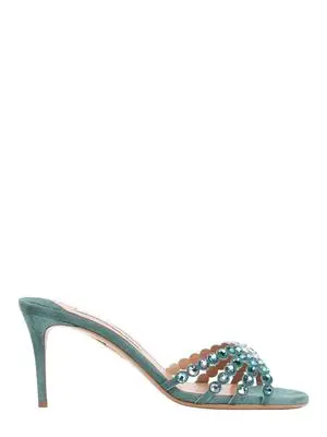 AQUAZZURA Embellished Strappy Sandals - Lightteal