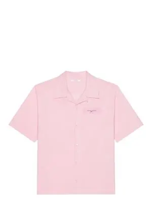Givenchy Givenchy Mini Hawaiian-Print Cotton Shirt With Chest Stamp & Button Closure Rosa
