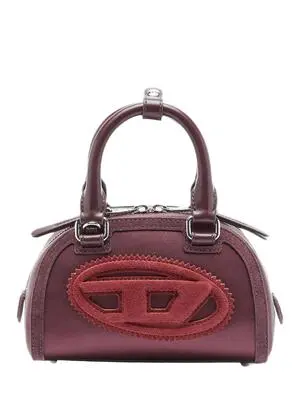 DIESEL® Mini Rolled-handle Shoulder Bag With Oval D-patch - Rosso