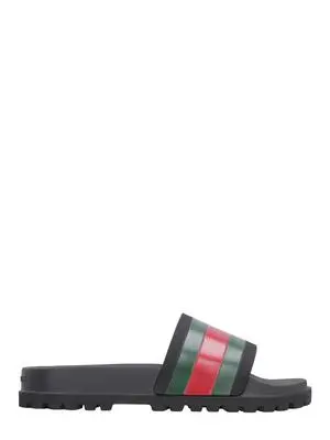 Gucci Gucci Web Slip-On Sandals Nero