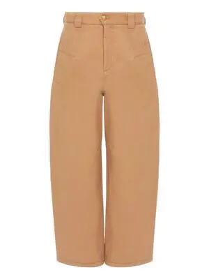Chloé Wide-leg Trousers With Horse Medal Button Detail - Rosa