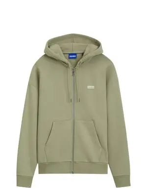 Hugo Cotton Terry Logo Print Hoodie - Beige