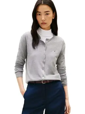 Tommy Hilfiger Fine Knit Cardigan - Grey