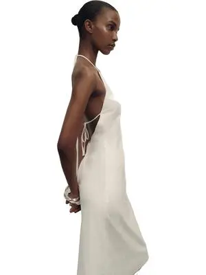 REFORMATION Amarena Midi Dress With Halter Neckline And Open Back - Ivory