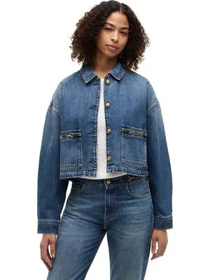 TOMMY HILFIGER Tommy Hilfiger Cropped Denim Jacket With Horsebit Hardware