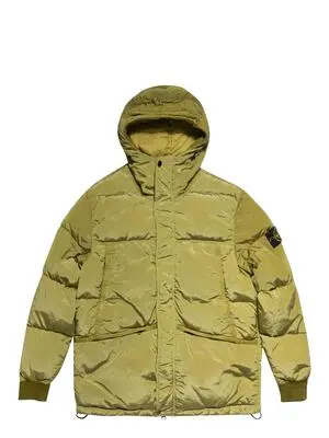 Stone Island Nylon Badge Logo Down Jacket - Tan