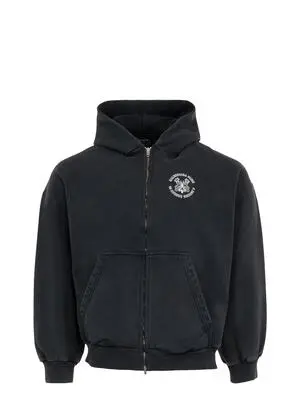 Balenciaga Zip Front Hoodie - Black