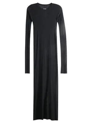 Rick Owens Ribbed Long Sleeve Maxi Dress - Black